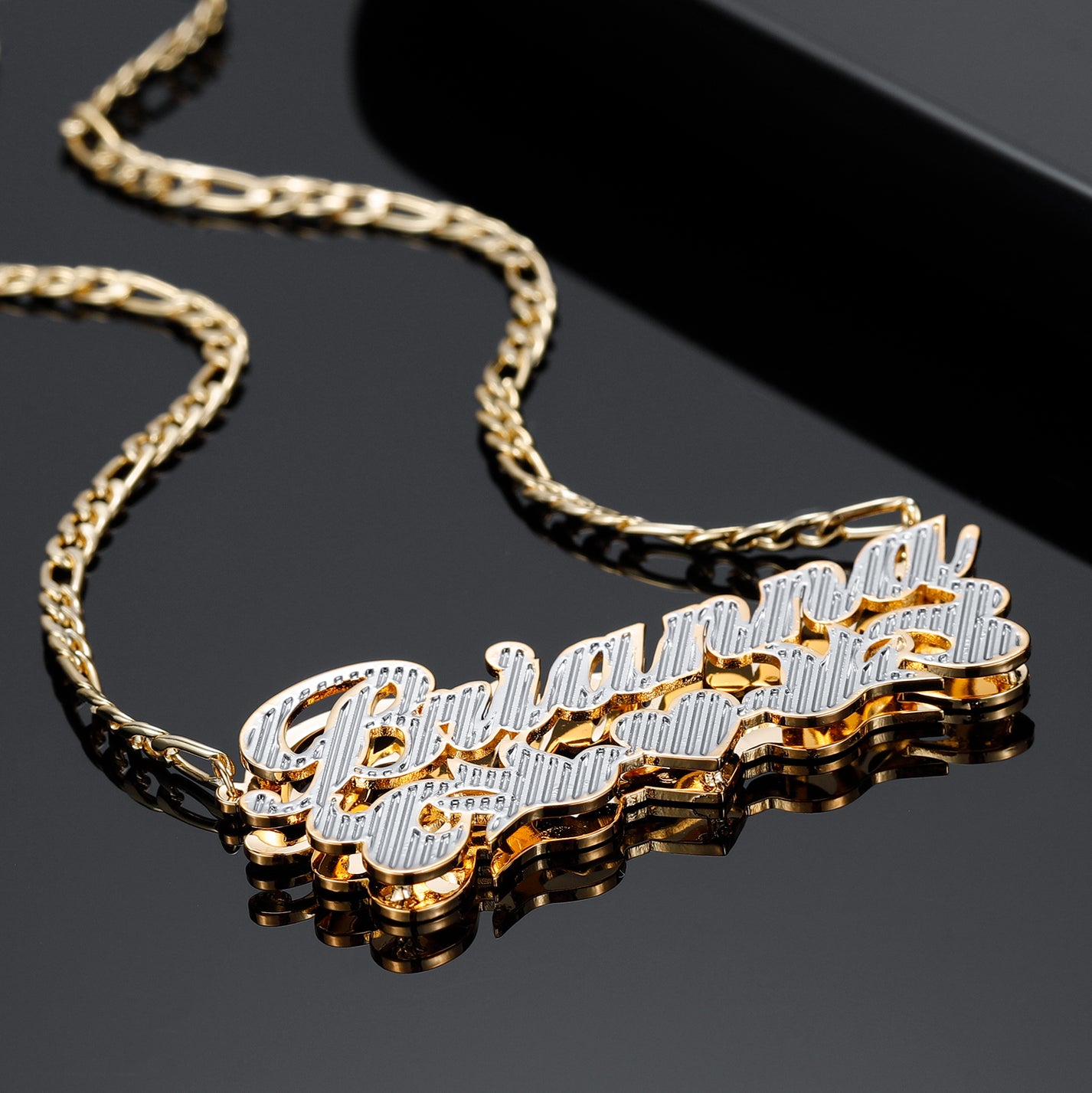 Double Plate Two Tone Name Necklace QN431 – Qitian Wholesale & Dropshipping