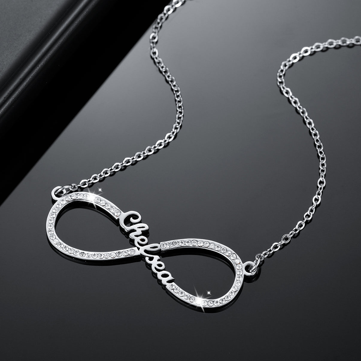 Infinity loop Name Necklace QN499 – Qitian Wholesale & Dropshipping